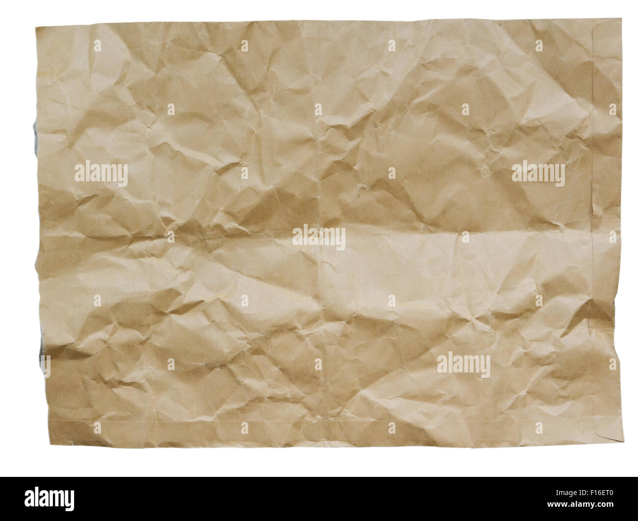 Crumpled brown envelope on white background Stock Photo - Alamy