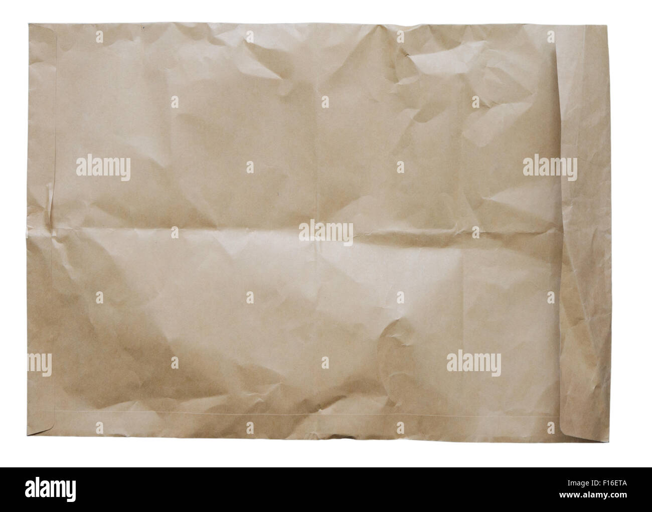 Crumpled brown envelope on white background Stock Photo - Alamy