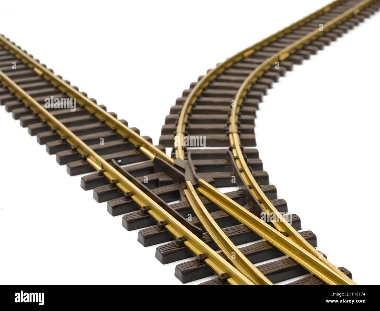Rail track isolated on a white background Stock Photo - Alamy
