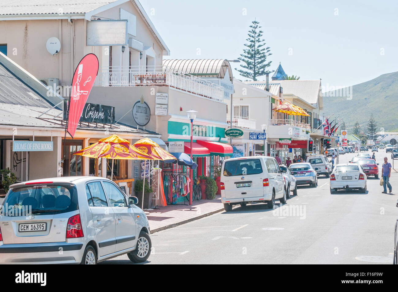 Street scene in Hermanus. The town is world famous for whale viewing ...