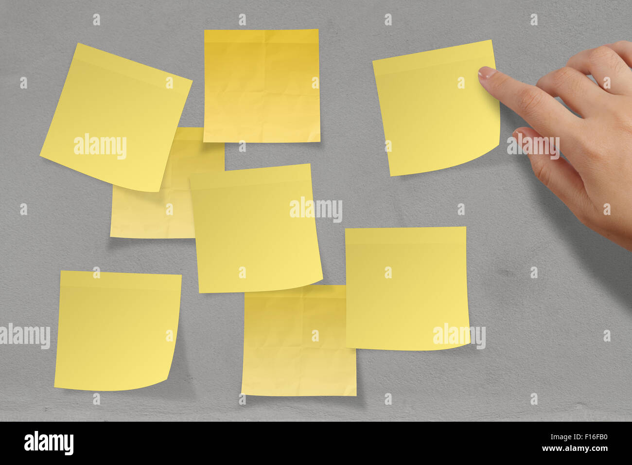 blank crumpled sticky note paper on texture wall as concept Stock Photo ...