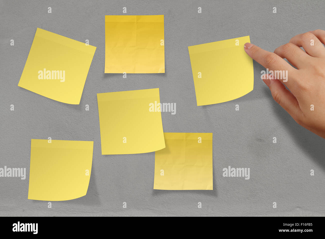 blank crumpled sticky note paper on texture wall as concept Stock Photo ...