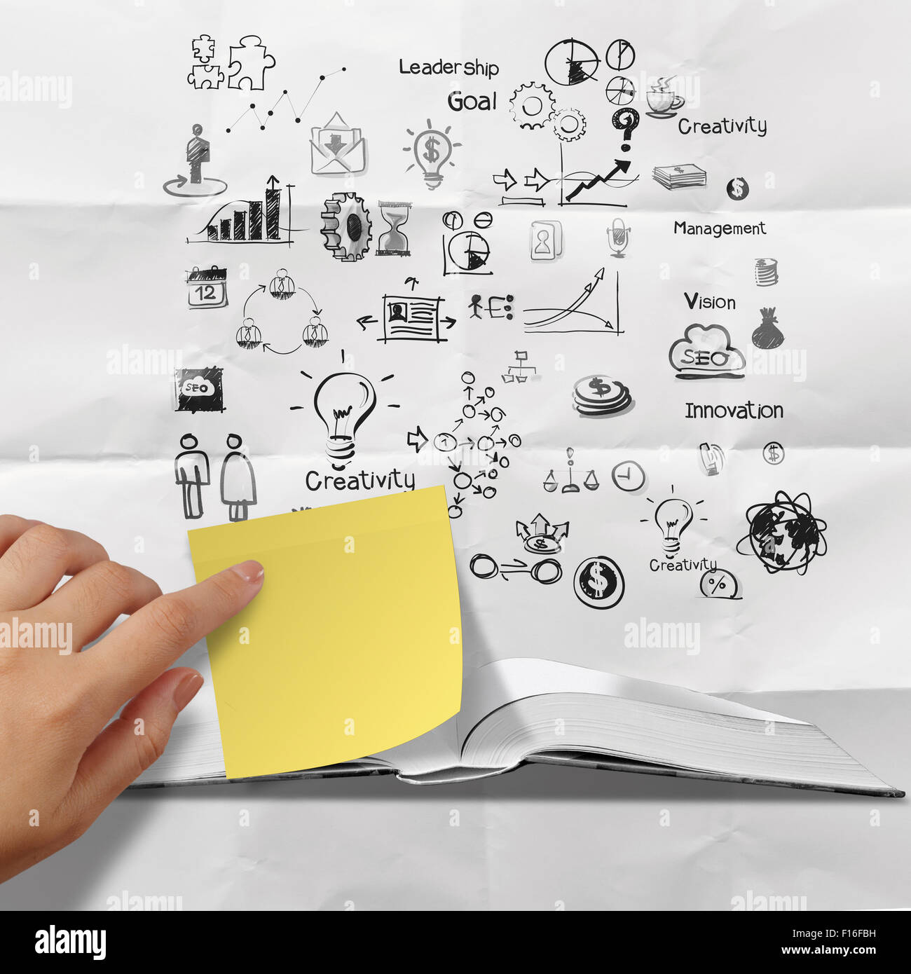 sticky note time to learn on blank book and splash colors choice on ...