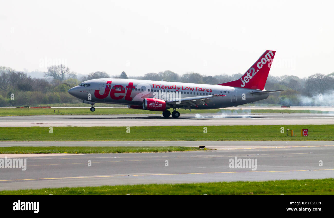 Jet2 Boeing 737 "Jet2Turkey" landing to Manchester Airport Stock Photo ...