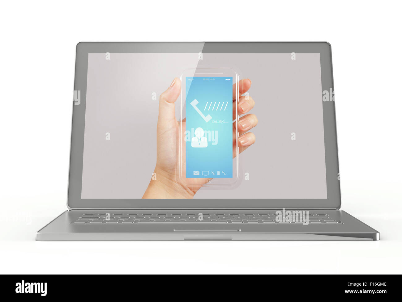 Businessman mobile phone tablet Cut Out Stock Images & Pictures - Alamy