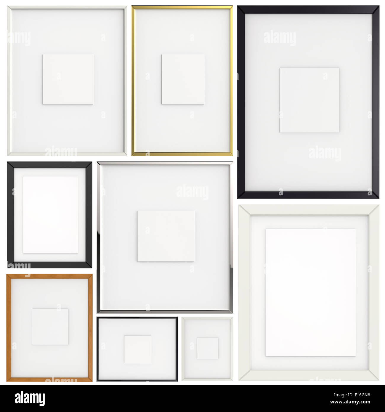 set of blank modern 3d frame on texture background as concept Stock ...