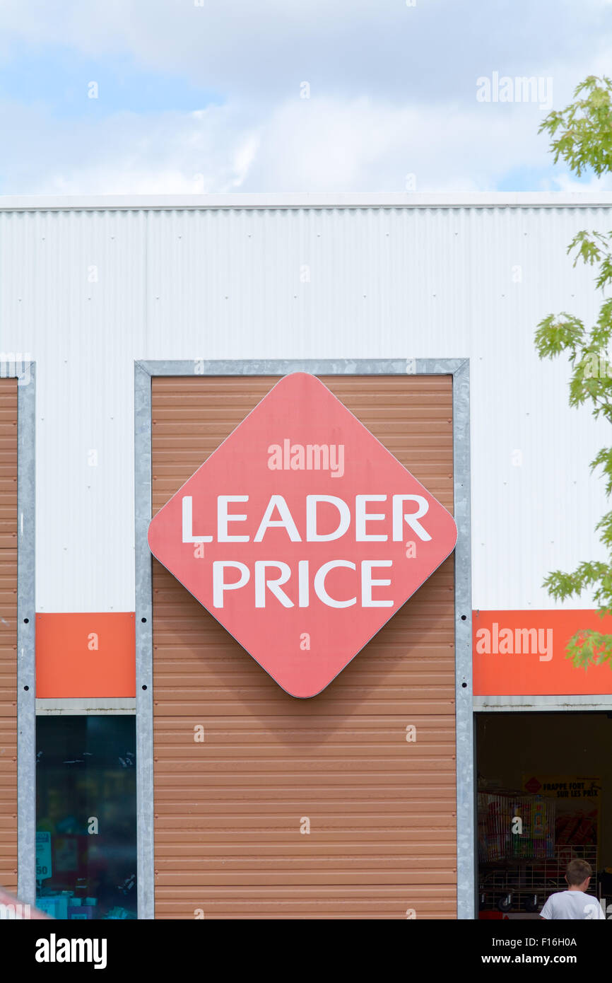Leader Price supermarket sign in France Stock Photo - Alamy