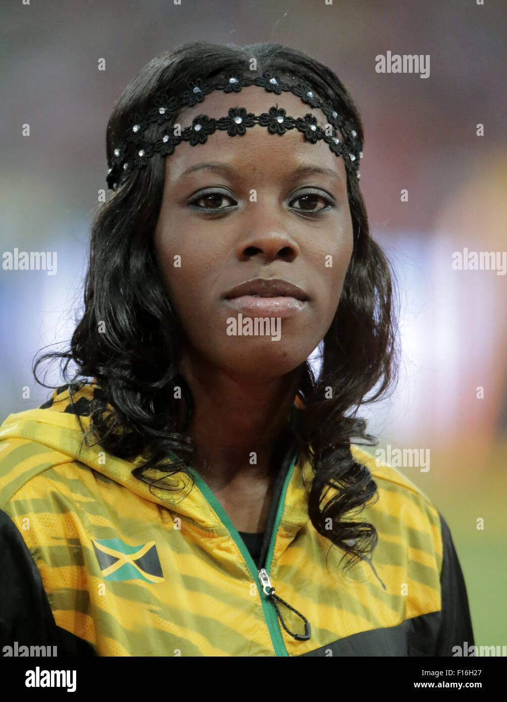 Beijing, China. 28th Aug, 2015. Bronze medalist Shericka Jackson of ...
