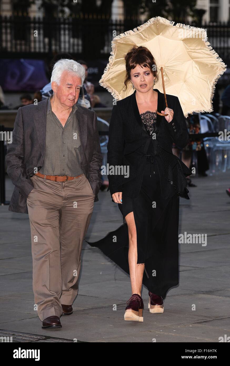 London, UK. 27th August, 2015. John Bright and Helena Bonham Carter ...