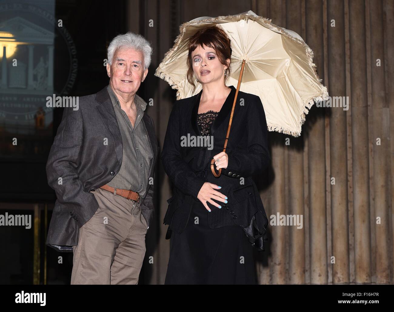 London, UK. 27th August, 2015. John Bright and Helena Bonham Carter ...