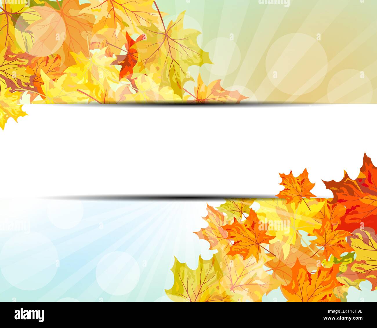 Autumn Frame With Falling Maple Leaves on Sky Background Stock Vector ...