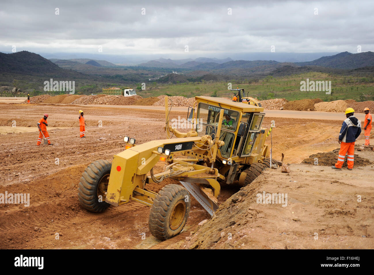 ANGOLA Malange, road construction conducted by brazil company ...