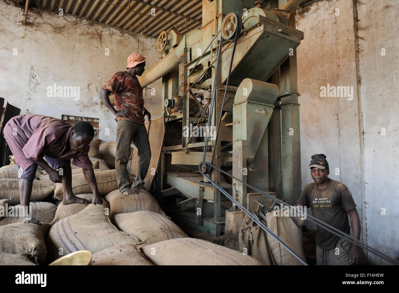 ANGOLA Calulo, coffee processing unit Stock Photo - Alamy