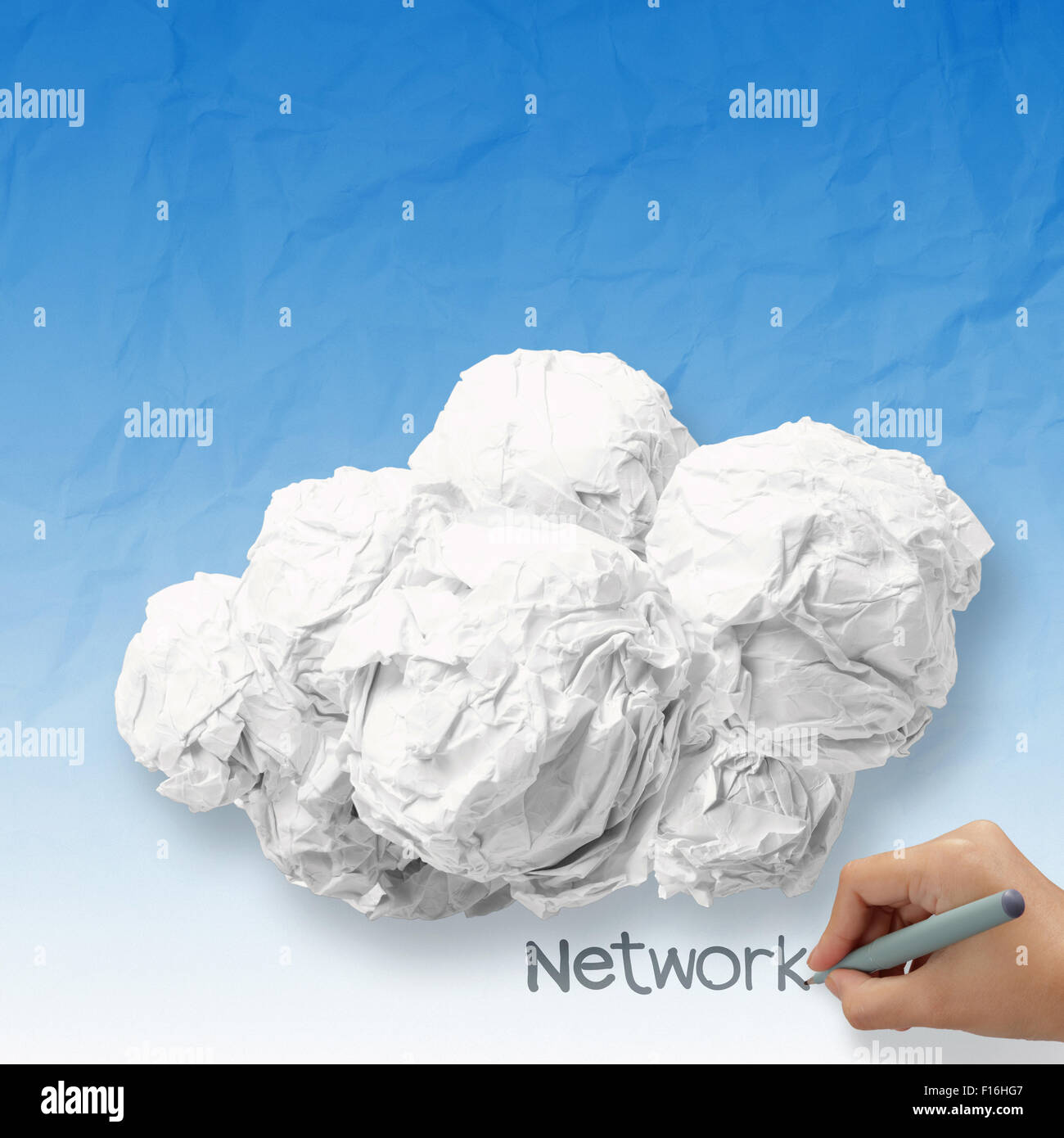 crumpled paper Cloud Computing diagram as concept Stock Photo - Alamy