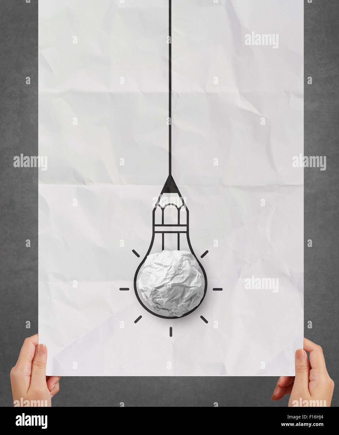 light bulb crumpled paper in pencil light bulb as creative concept ...