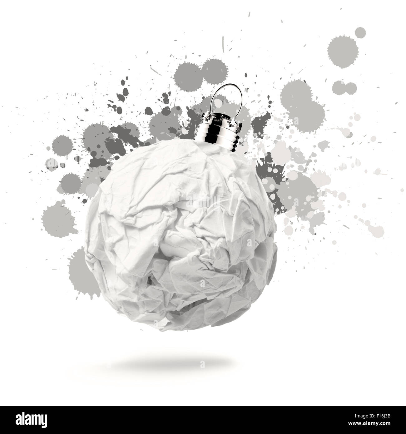 crumpled paper Christmas ornament on splash background Stock Photo - Alamy