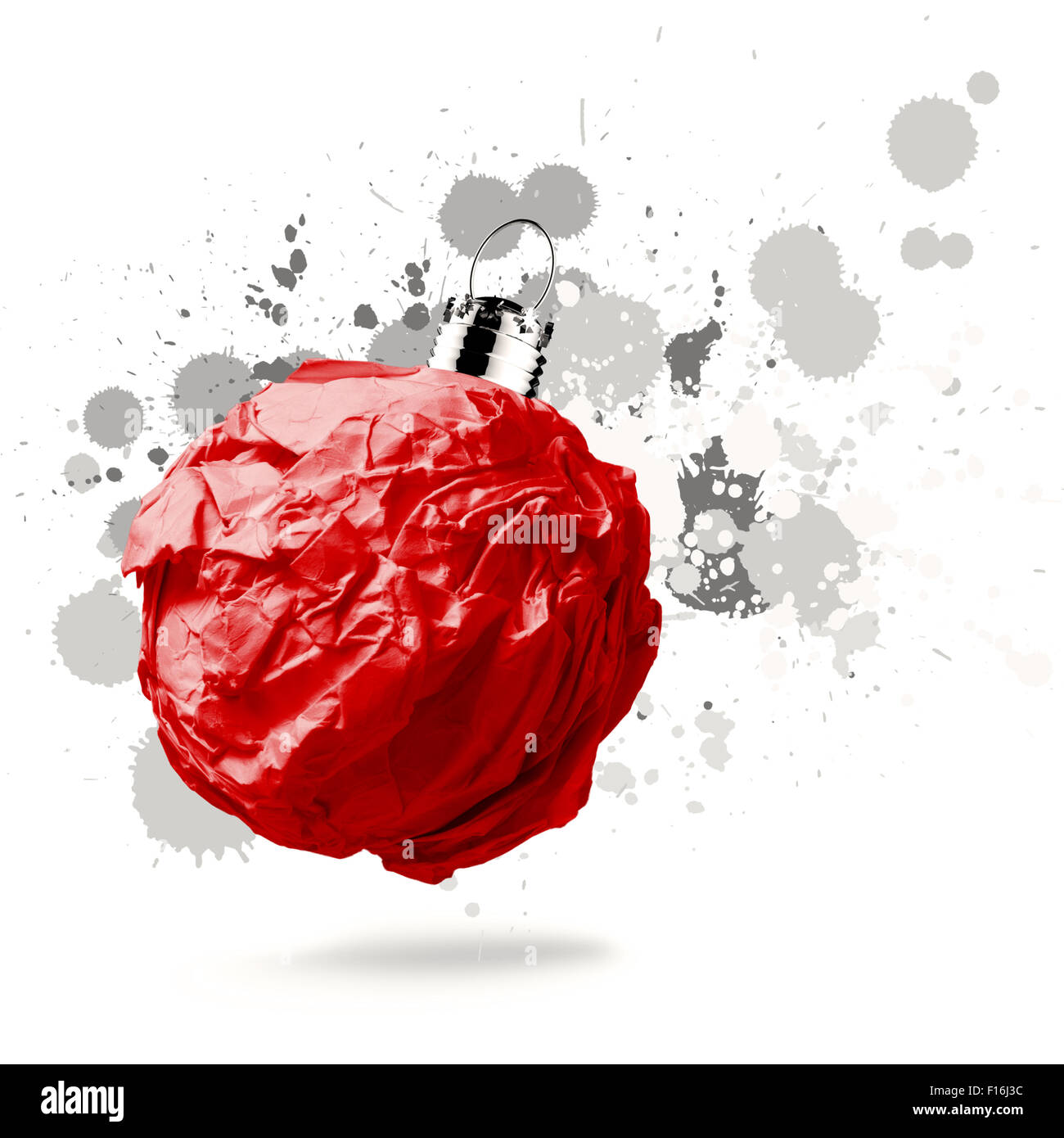 crumpled paper Christmas ornament on splash background Stock Photo - Alamy