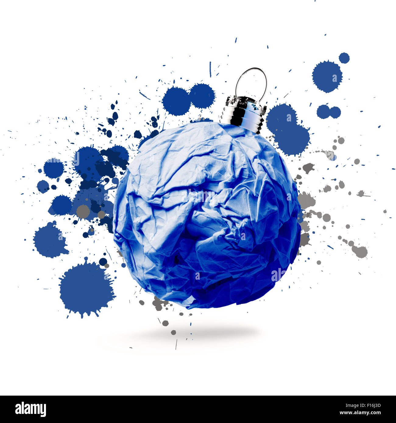 crumpled paper Christmas ornament on splash background Stock Photo - Alamy