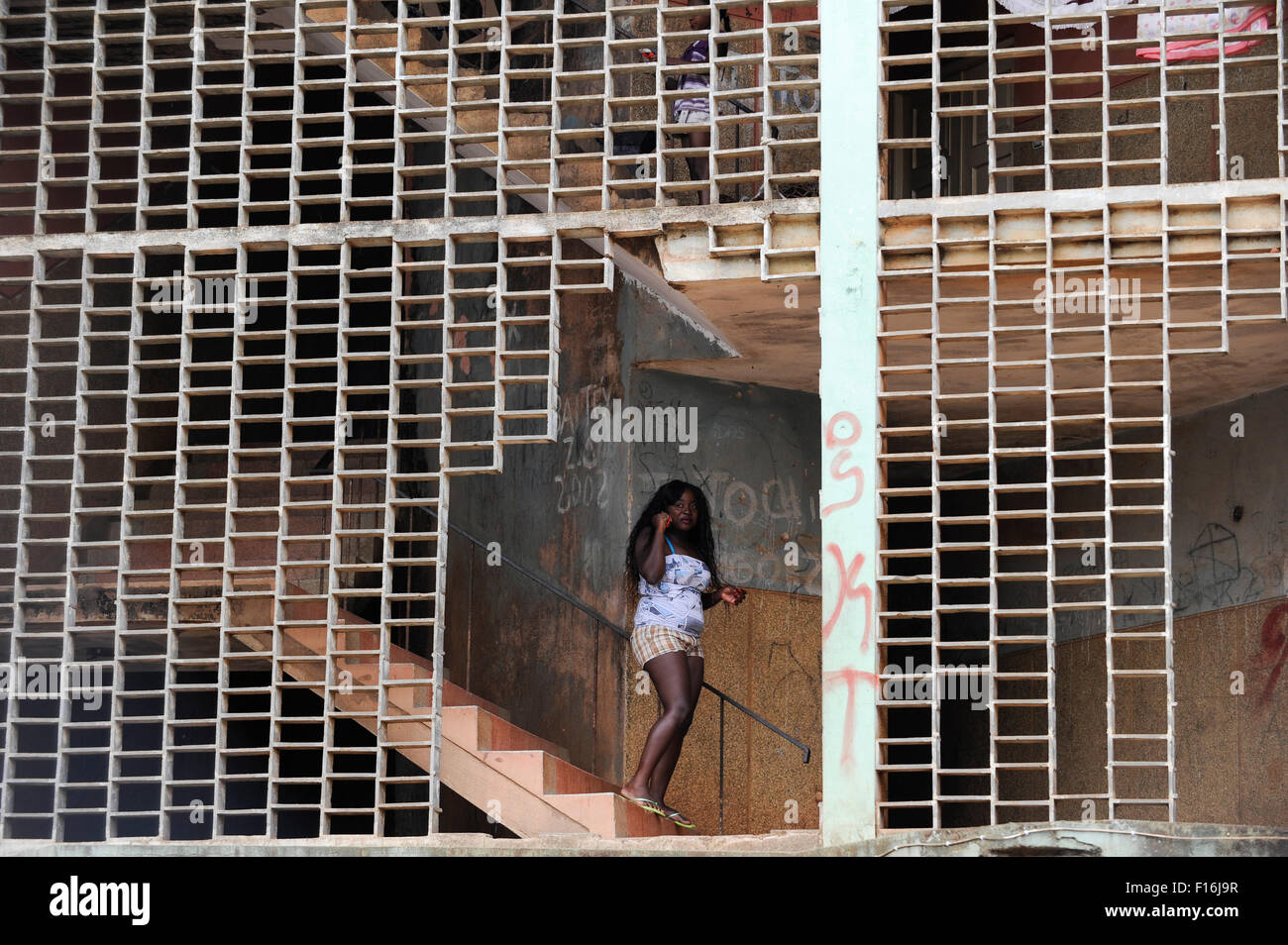 ANGOLA Gabela, old building of portuguese colonial era destroyed in ...