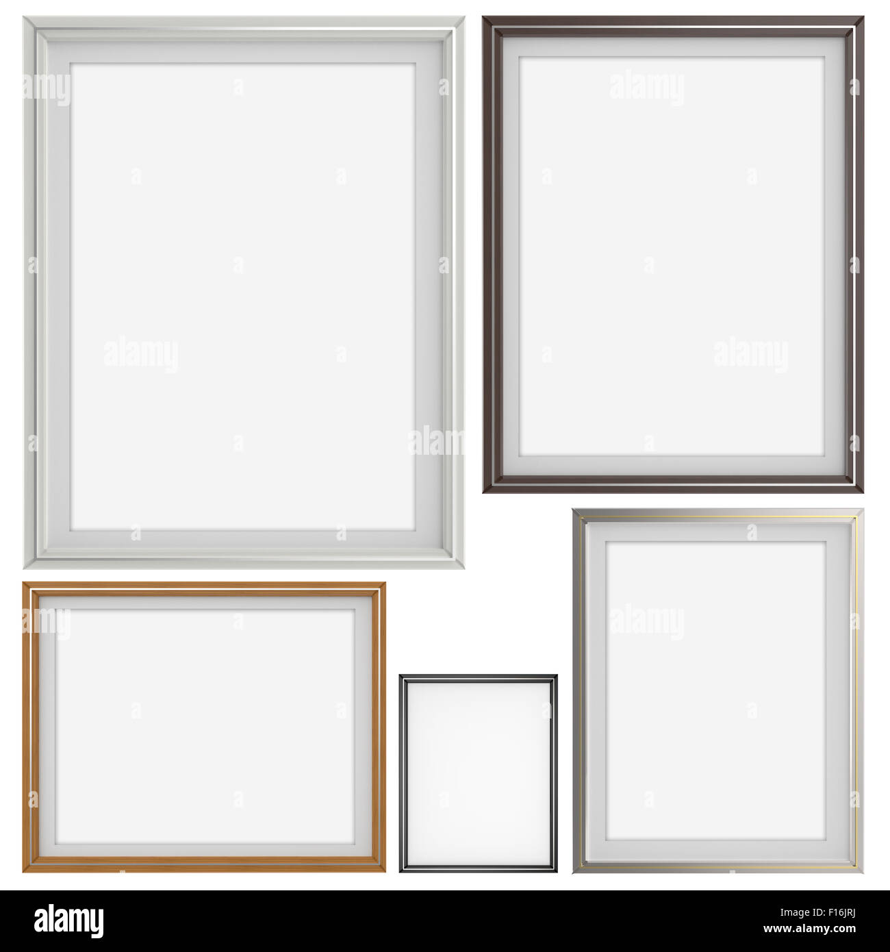 set of blank modern 3d frame on texture background as concept Stock ...