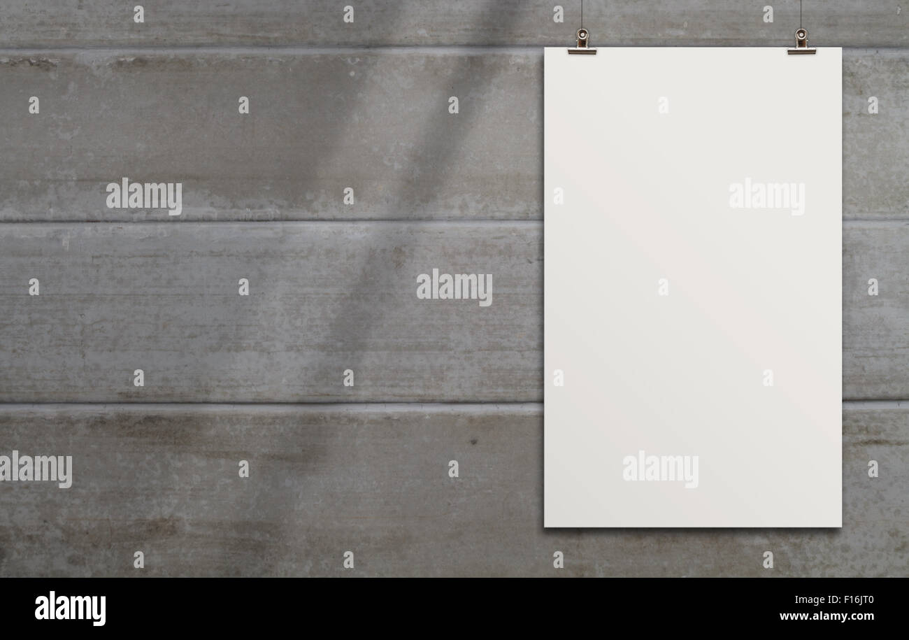blank paper card on composition wall as concept Stock Photo - Alamy