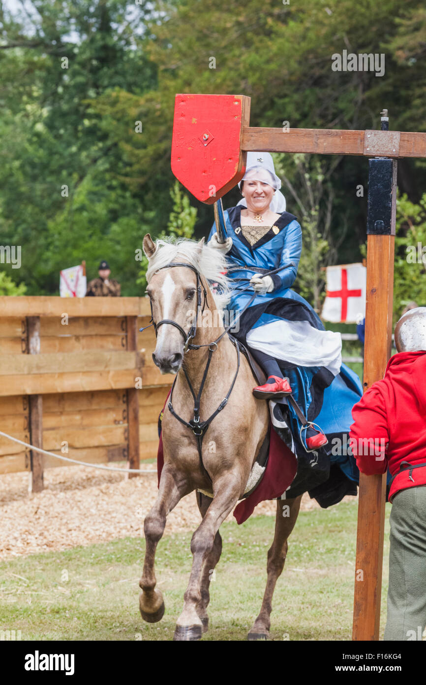 England, West Sussex, Arundel, Arundel Castle, Female Jouster on ...