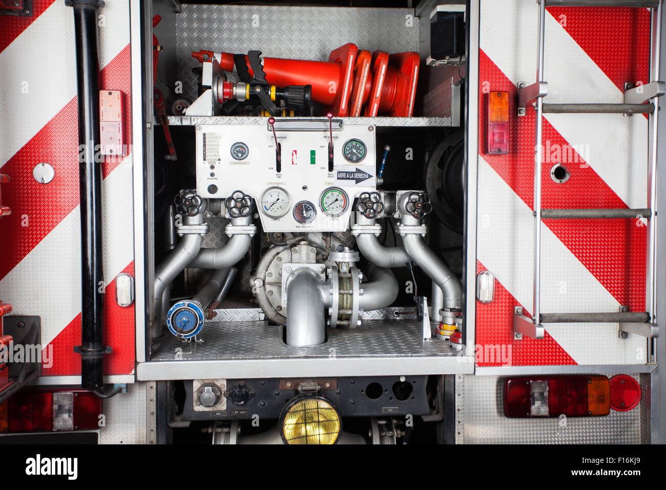 Traffic Cones In Firetruck Stock Photo - Alamy