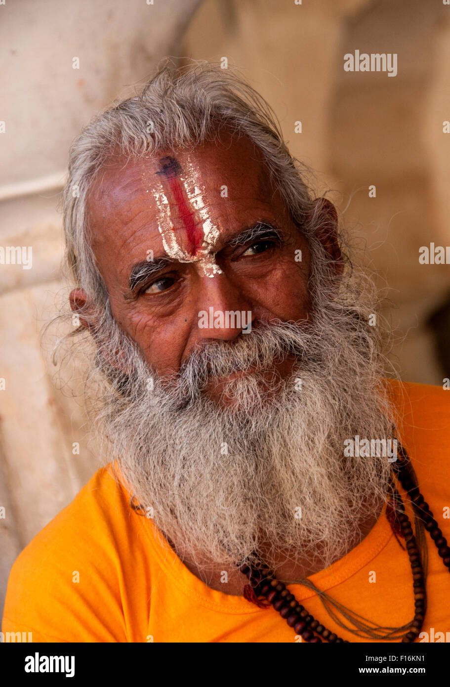 Local man at temple in Rajasthan, India Stock Photo - Alamy