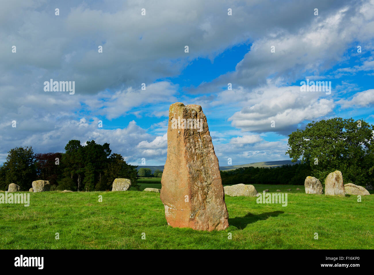 Long Meg and her Daughters, a stone circle in the Eden Valley, Cumbria ...