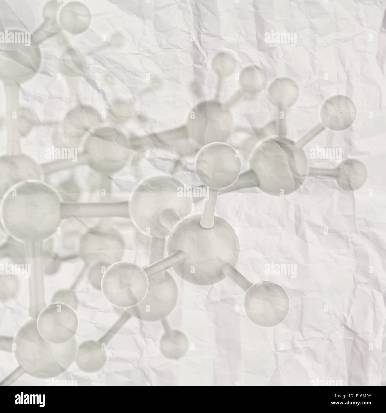 molecule 3d on crumpled paper background Stock Photo - Alamy