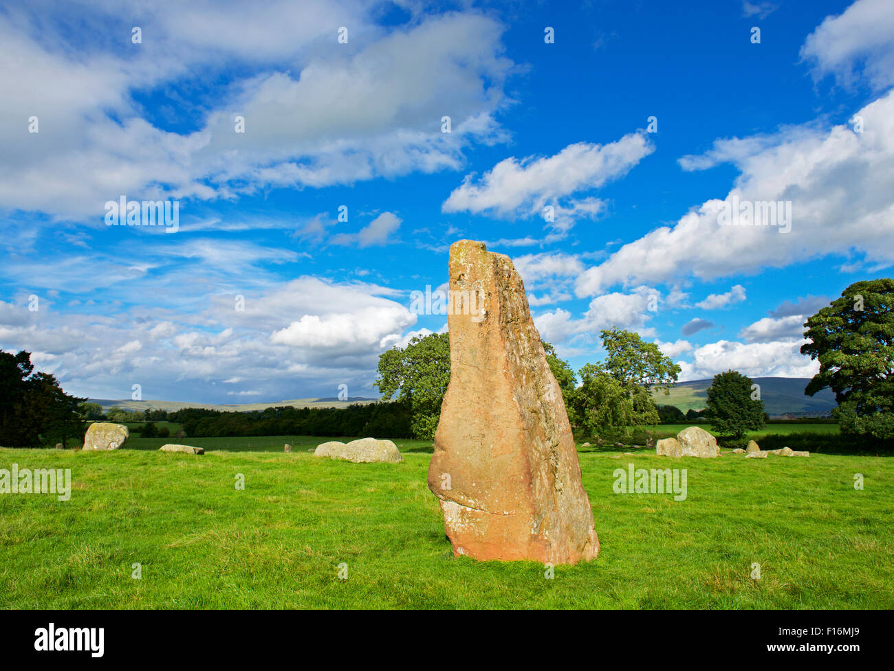 Long Meg and her Daughters, a stone circle in the Eden Valley, Cumbria ...