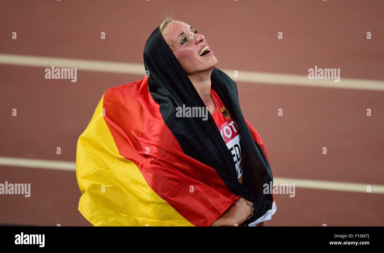 Beijing, China. 28th Aug, 2015. Cindy Roleder of Germany celebrates ...