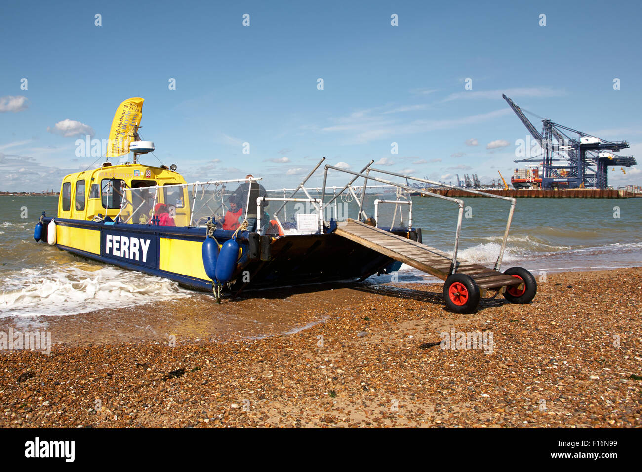 Foot Ferry at Port of Felixstowe Suffolk from Landguard point Stock ...