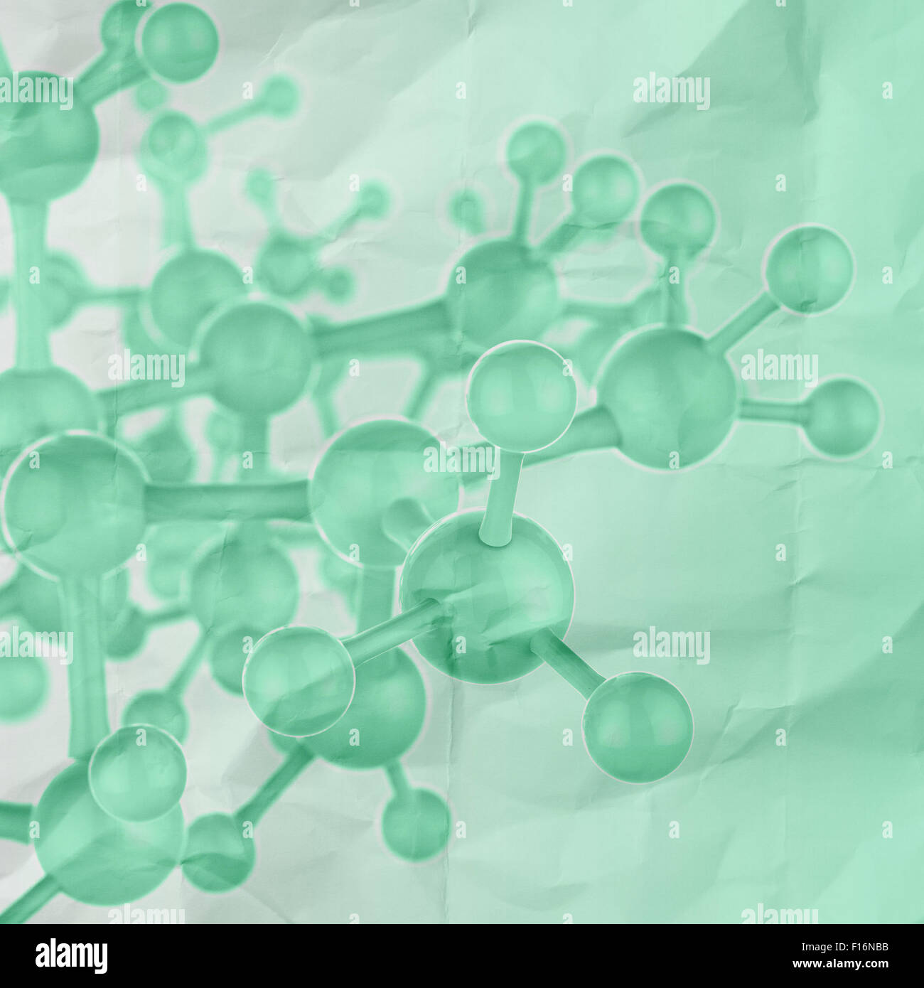 Abstract 3d molecules medical on crumpled paper background Stock Photo ...