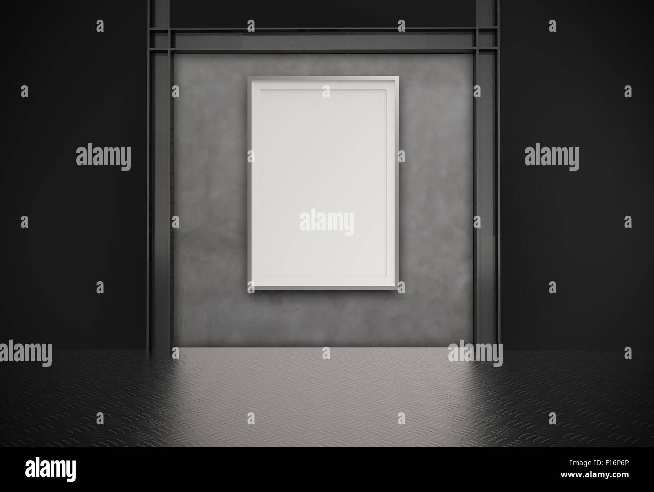 empty modern style frame 3d on composition wall as concept Stock Photo ...