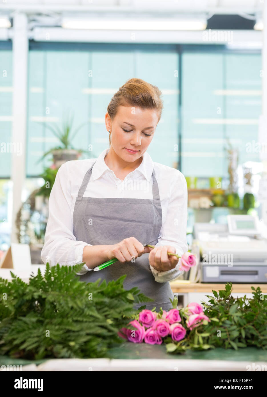 Woman cutting beautiful rose hi-res stock photography and images - Alamy