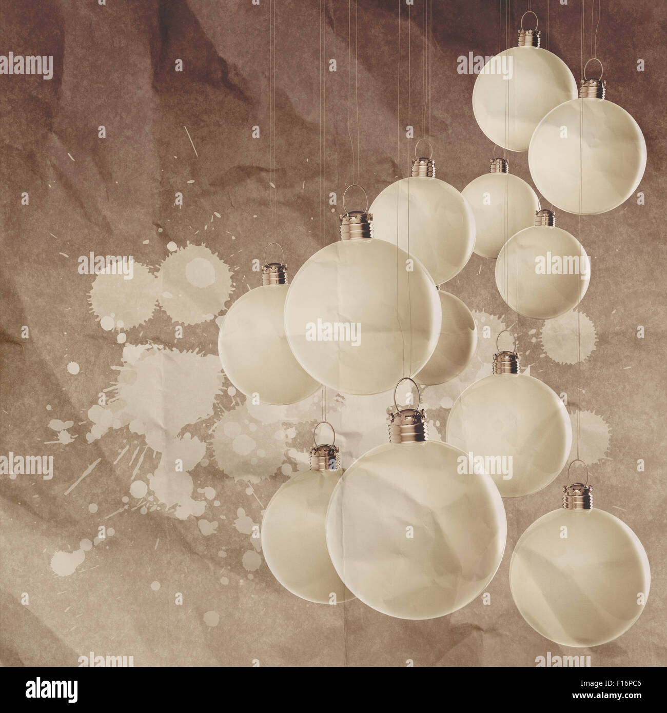 Empty Christmas ornament crumpled paper background as concept Stock ...