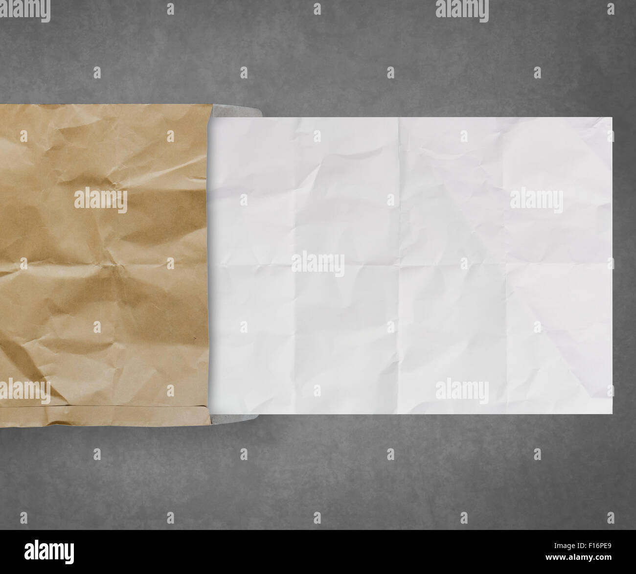 crumpled paper from recycle envelope as concept background Stock Photo ...