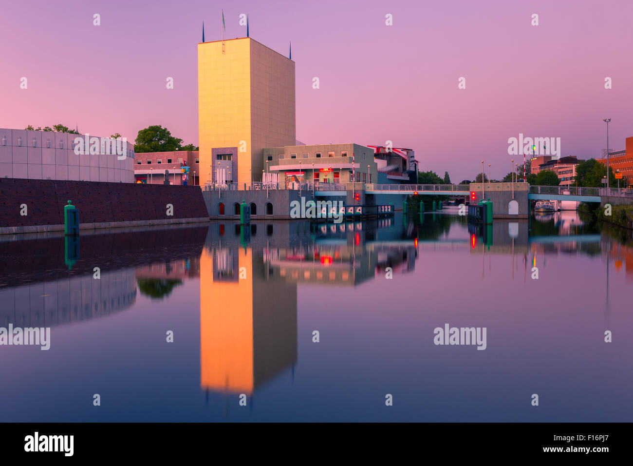 Groninger Museum at the blue hour in Groningen, the Netherlands Stock ...
