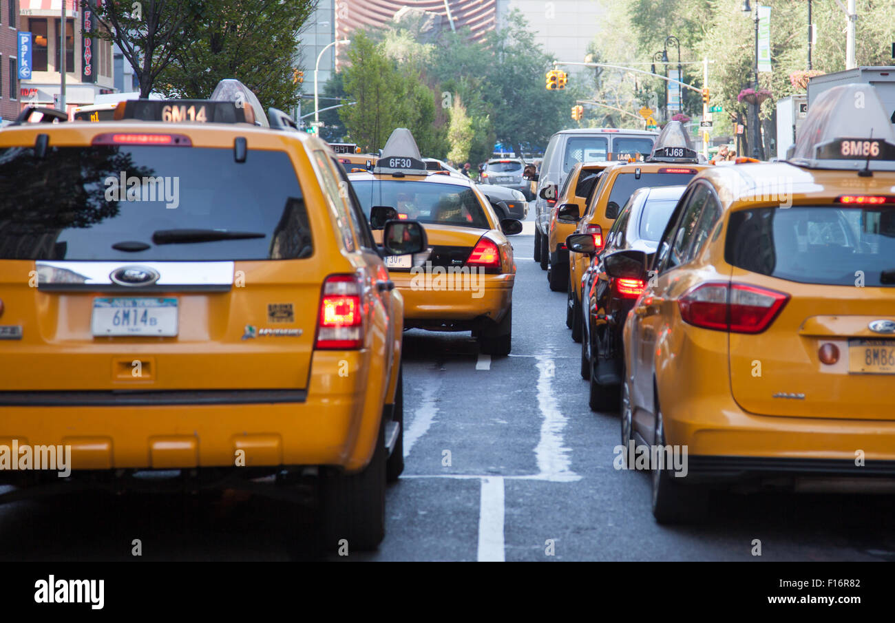 Yellow cabs on streets of New York City Stock Photo - Alamy