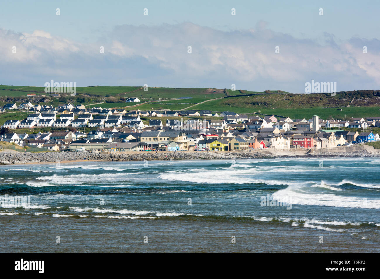 Waves in the Bay at the Town of Lahinch in County Clare along the Wild ...