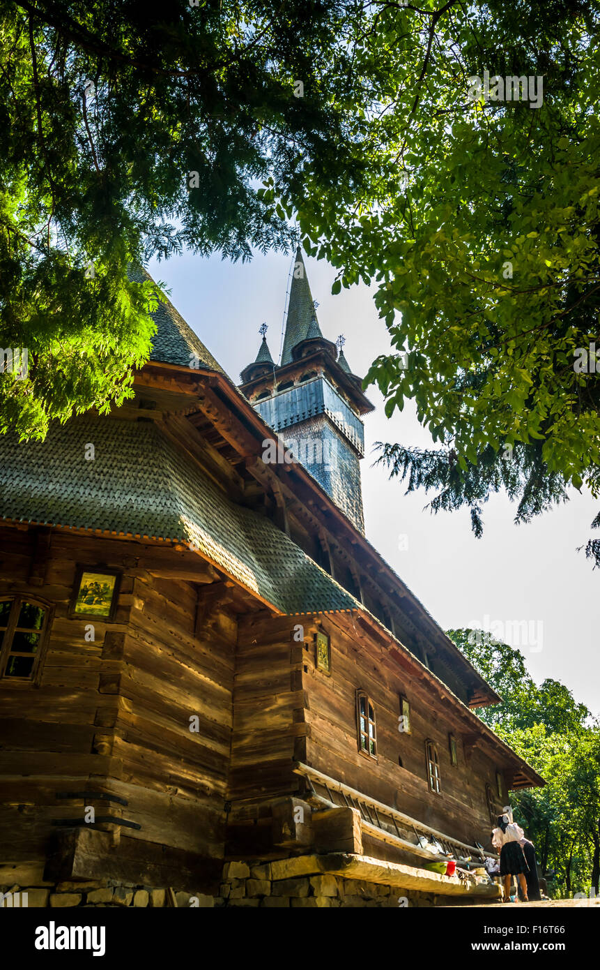 Old wooden church in Budesti Josani village, Maramures county, northern ...