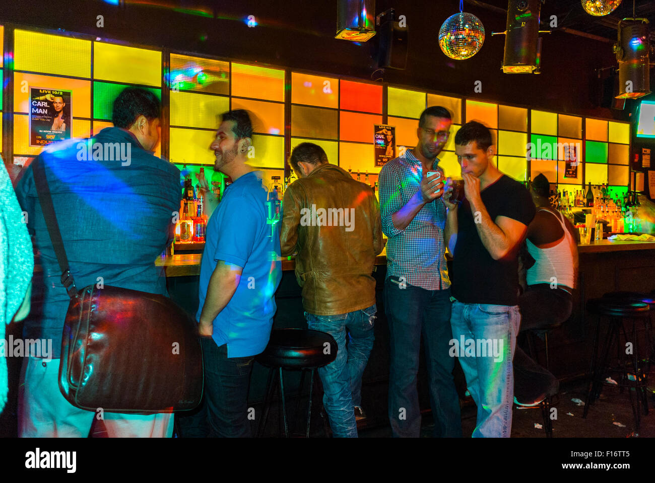 New York City, USA, Group People, Men, Inside Views of a Local Gay Bar ...