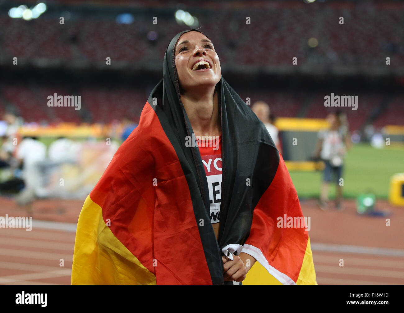 Beijing, China. 28th Aug, 2015. Cindy Roleder of Germany celebrates ...