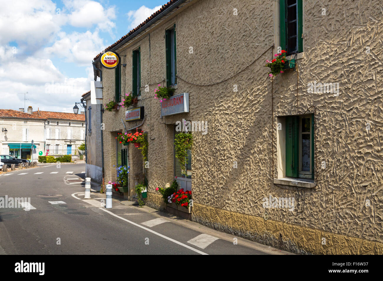 Sigogne village centre, Charente Maritime, south west France Stock ...