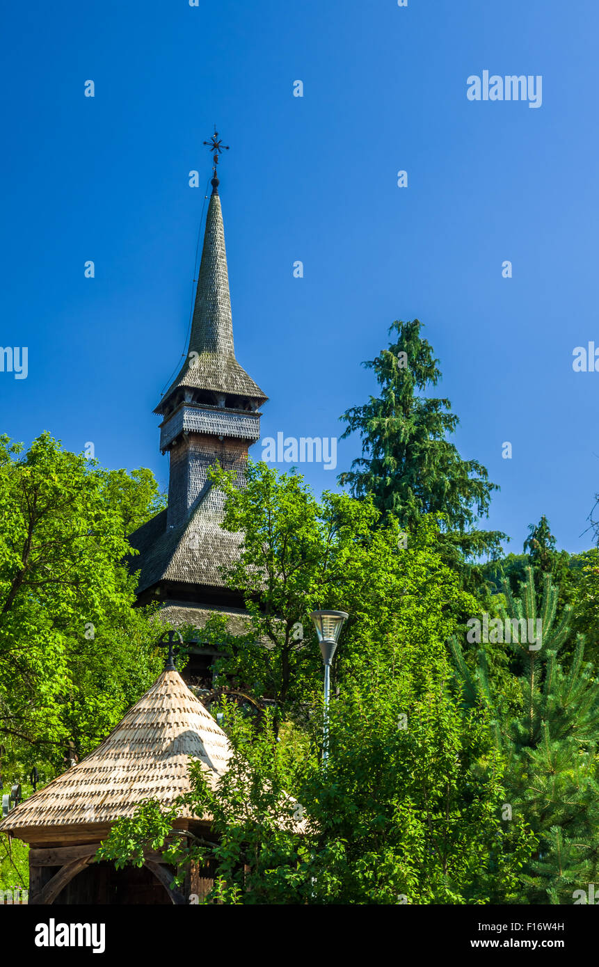 Traditional wooden church in Maramures area, Romania. Old wooden church ...