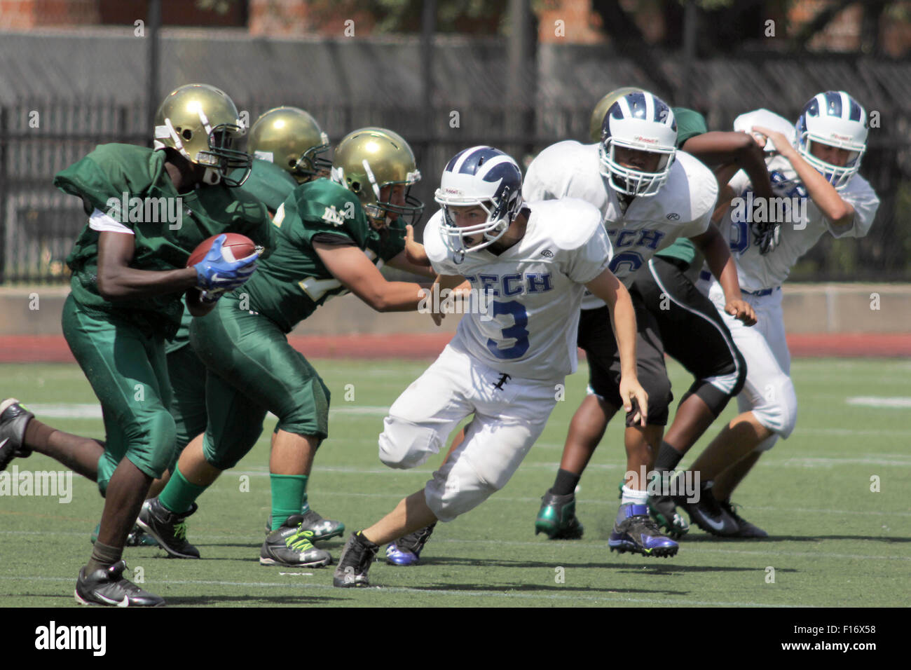 Aug. 27, 2015 - New York, New York, U.S. - High school junior varsity ...