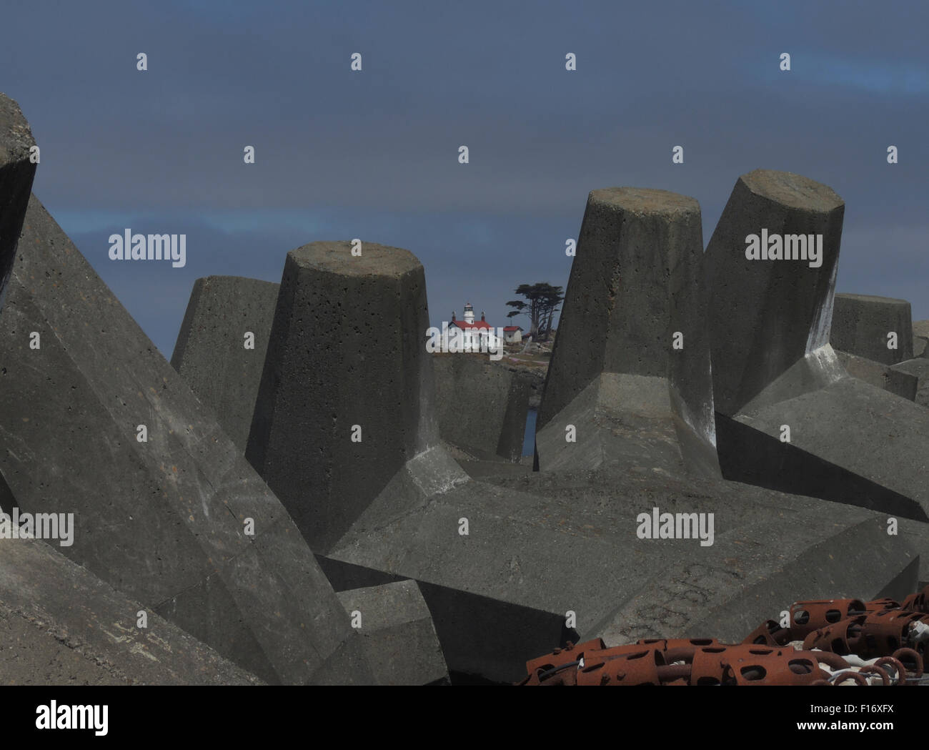 View of the 1856 Battery Point Lighthouse at Crescent City, California ...