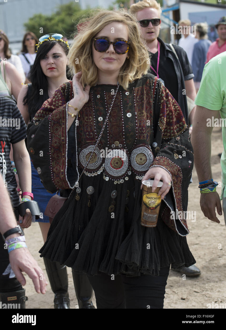 Glastonbury Festival 2015 - Day 4 - Celebrity Sightings Featuring: Adele, Adele Adkins Where ...