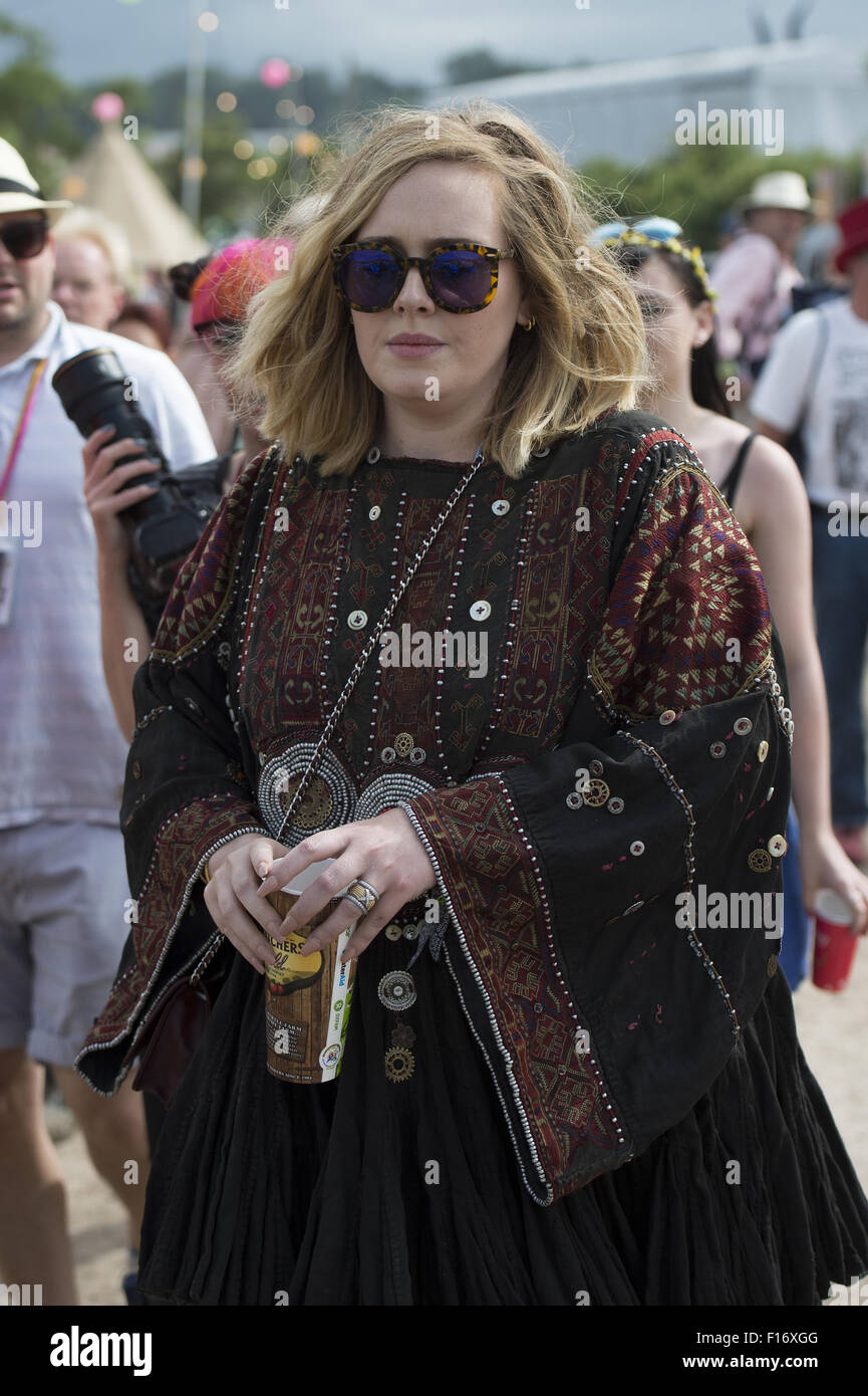 Glastonbury Festival 2015 - Day 4 - Celebrity Sightings Featuring: Adele, Adele Adkins Where ...